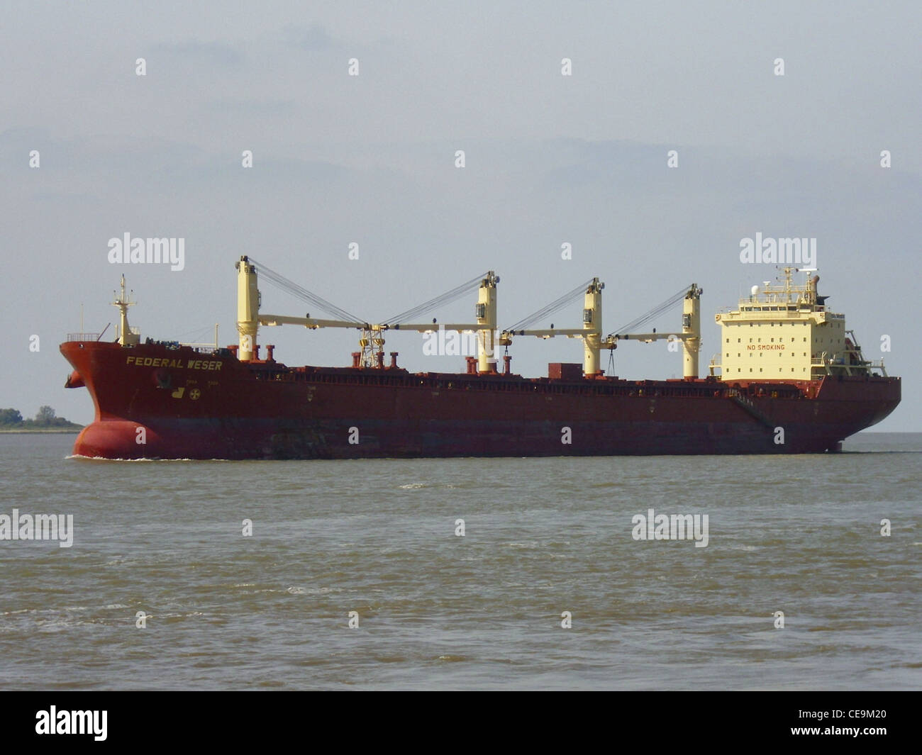 The bulk carrier Federal Weser is docked at a port, involved in ...