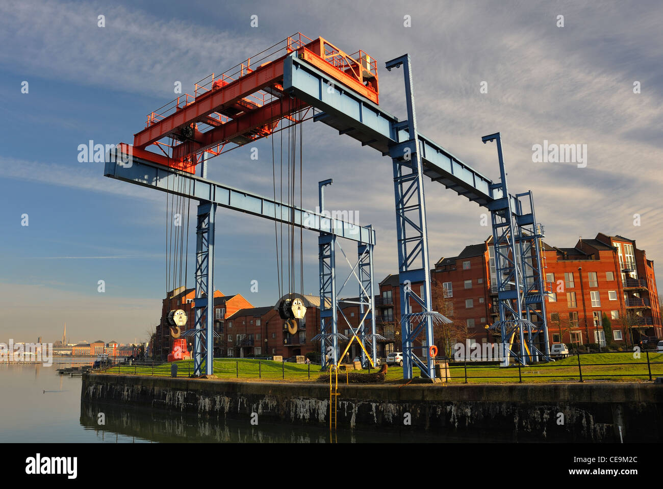 A crane on Preston docks, preserved from the days when Preston was a ...