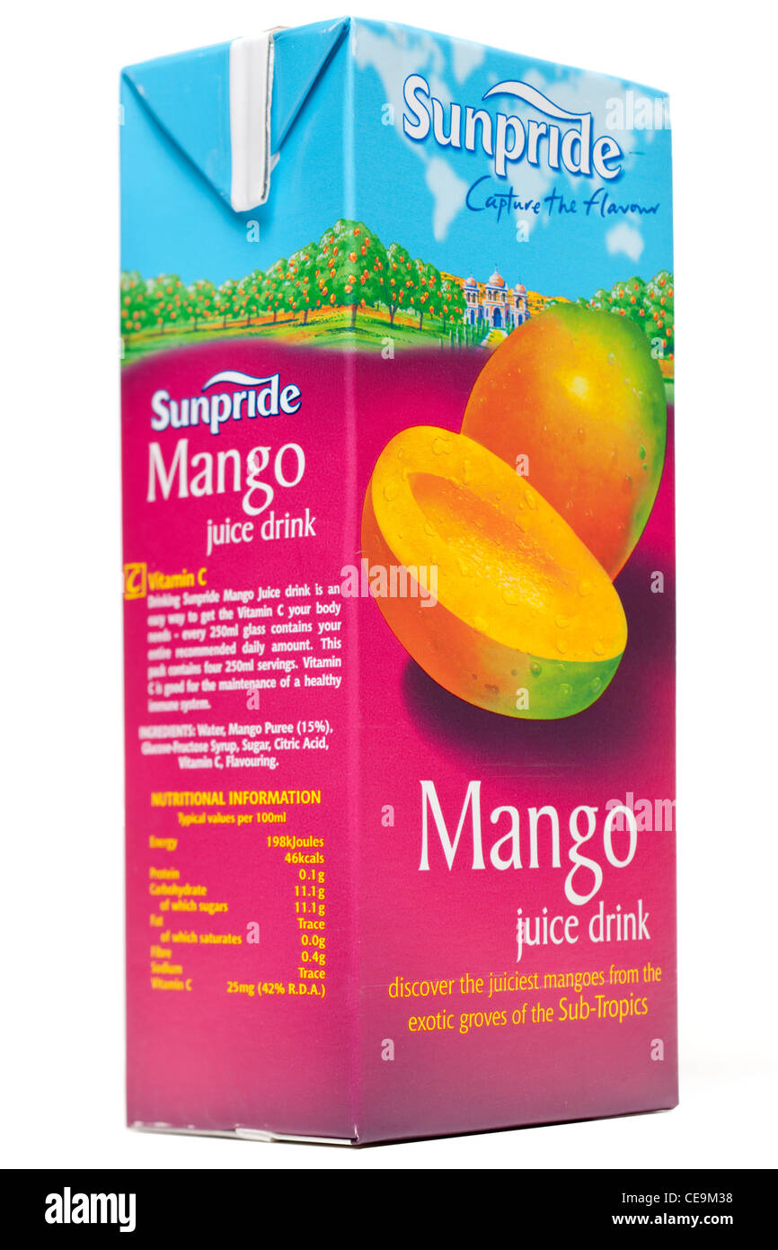 Carton of Sunpride Mango fruit drink Stock Photo - Alamy