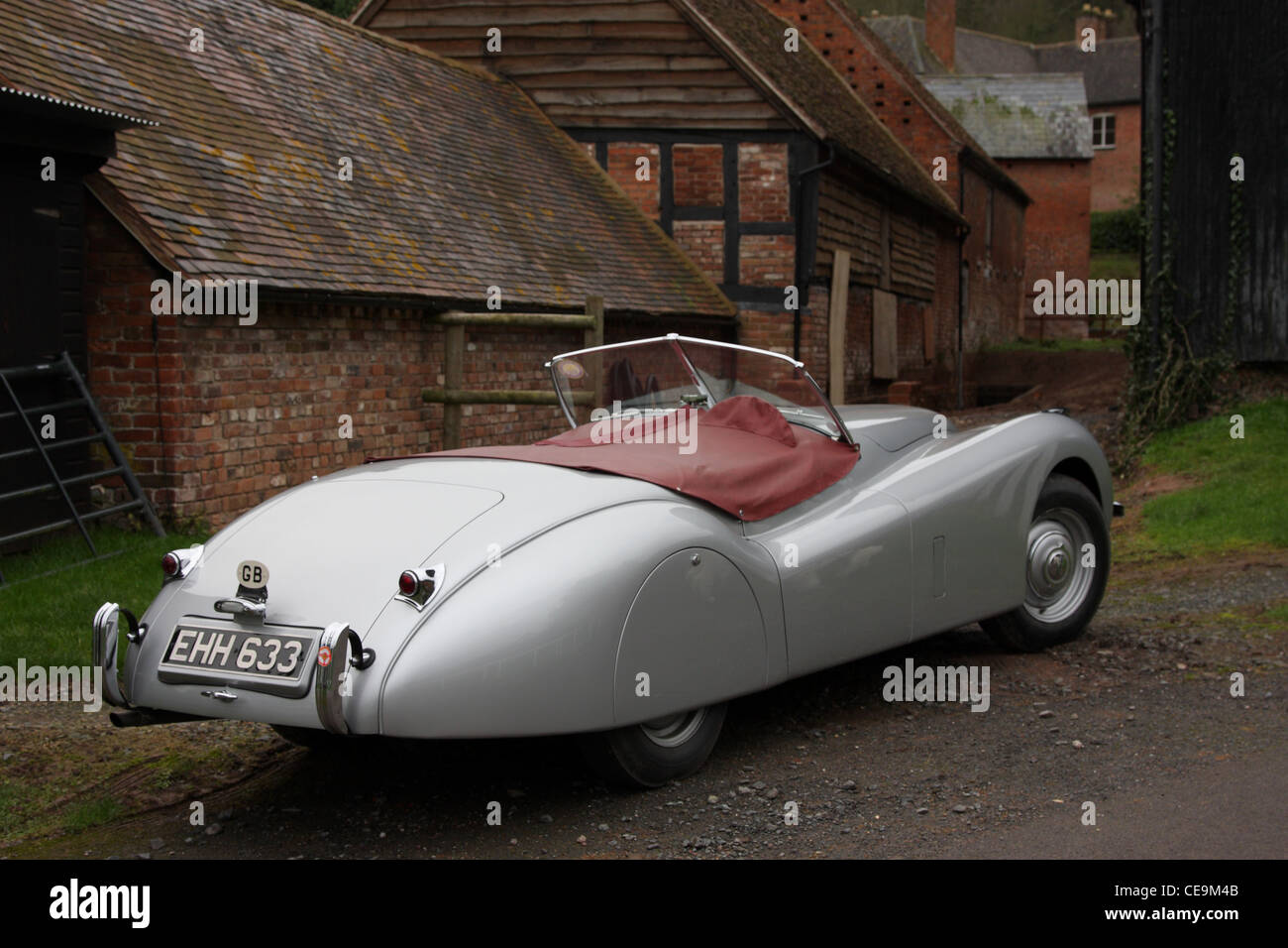 A Jaguar XK 120 drophead sports car from the 1950`s Stock Photo - Alamy