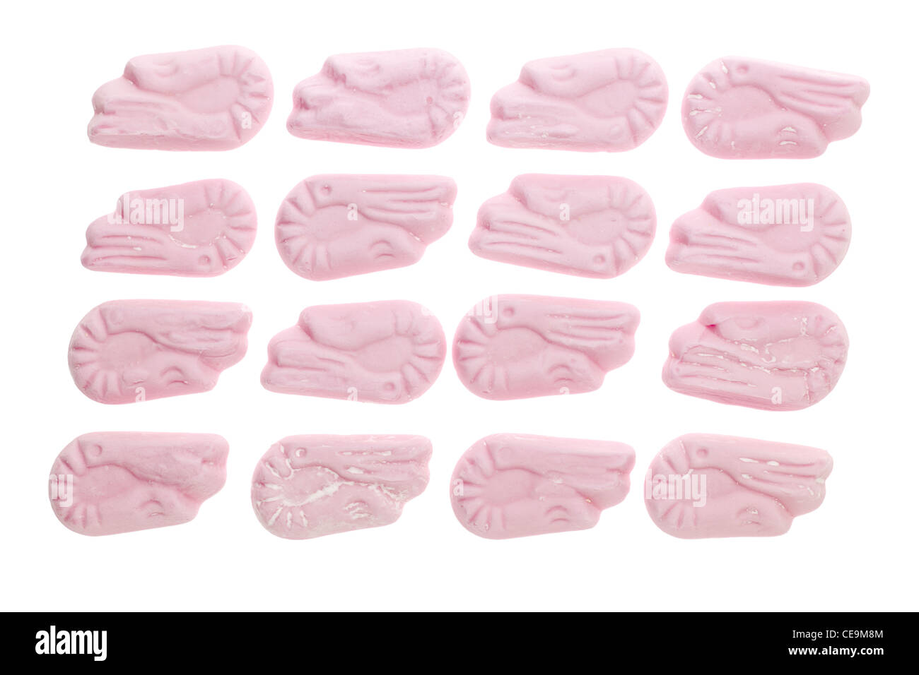 Soft pink shrimp shaped sweets Stock Photo - Alamy