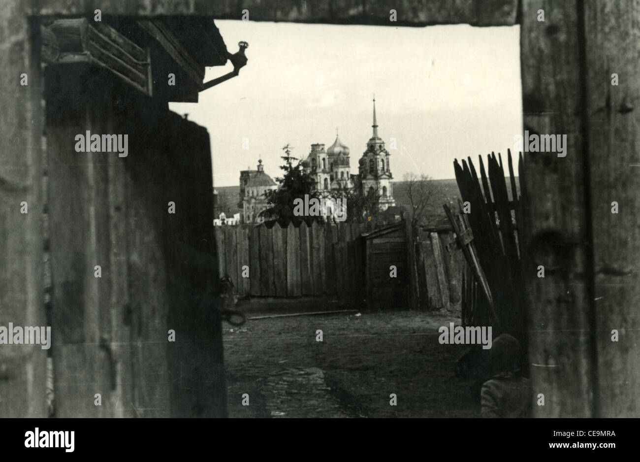 Russian Orthodox church in Nazi German controlled village during WWII ...
