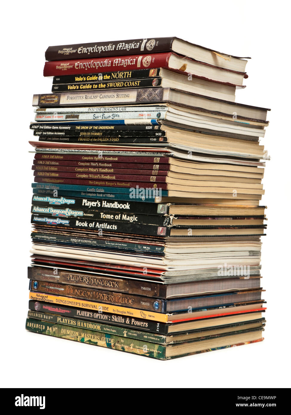 Collection of Advanced Dungeons and Dragons (AD&D) roleplay books Stock ...