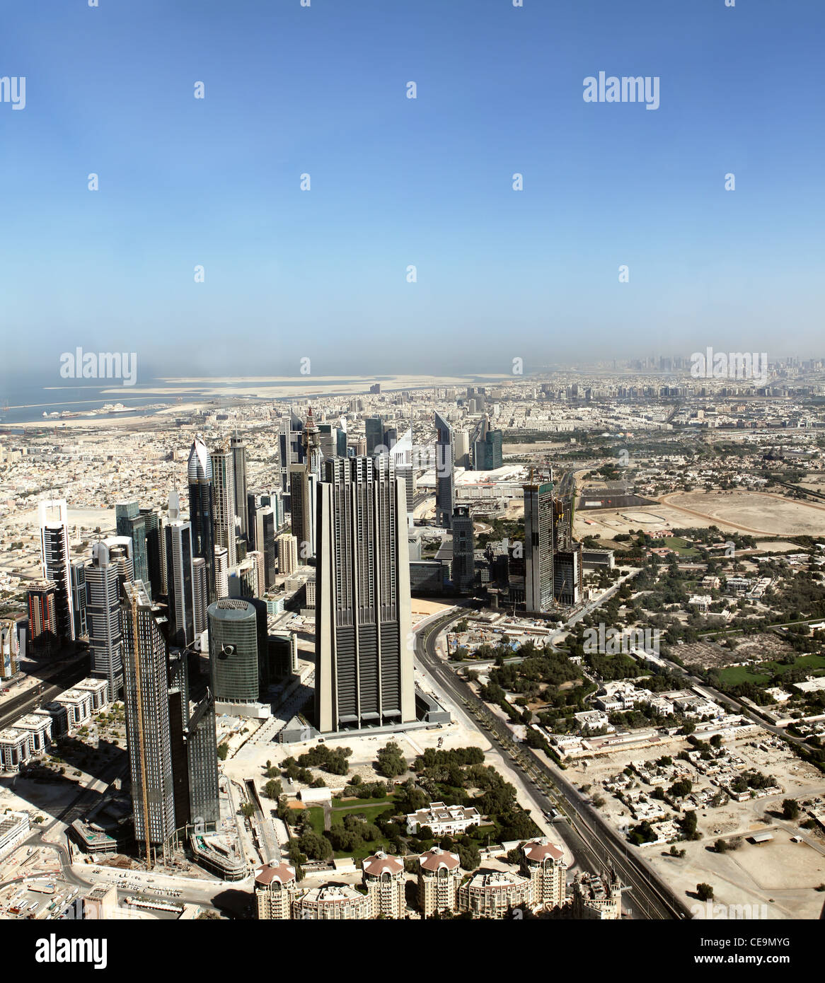 Emirates towers dubai aerial view hi-res stock photography and images ...