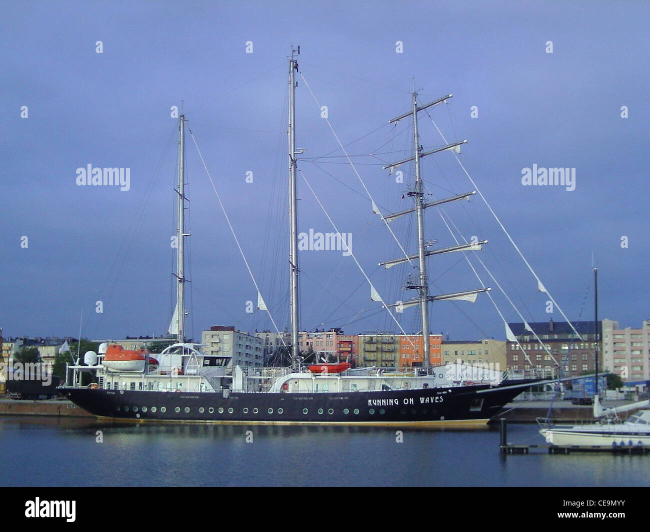 The sailing ship 'Running On Waves' is a multi-purpose vessel designed ...