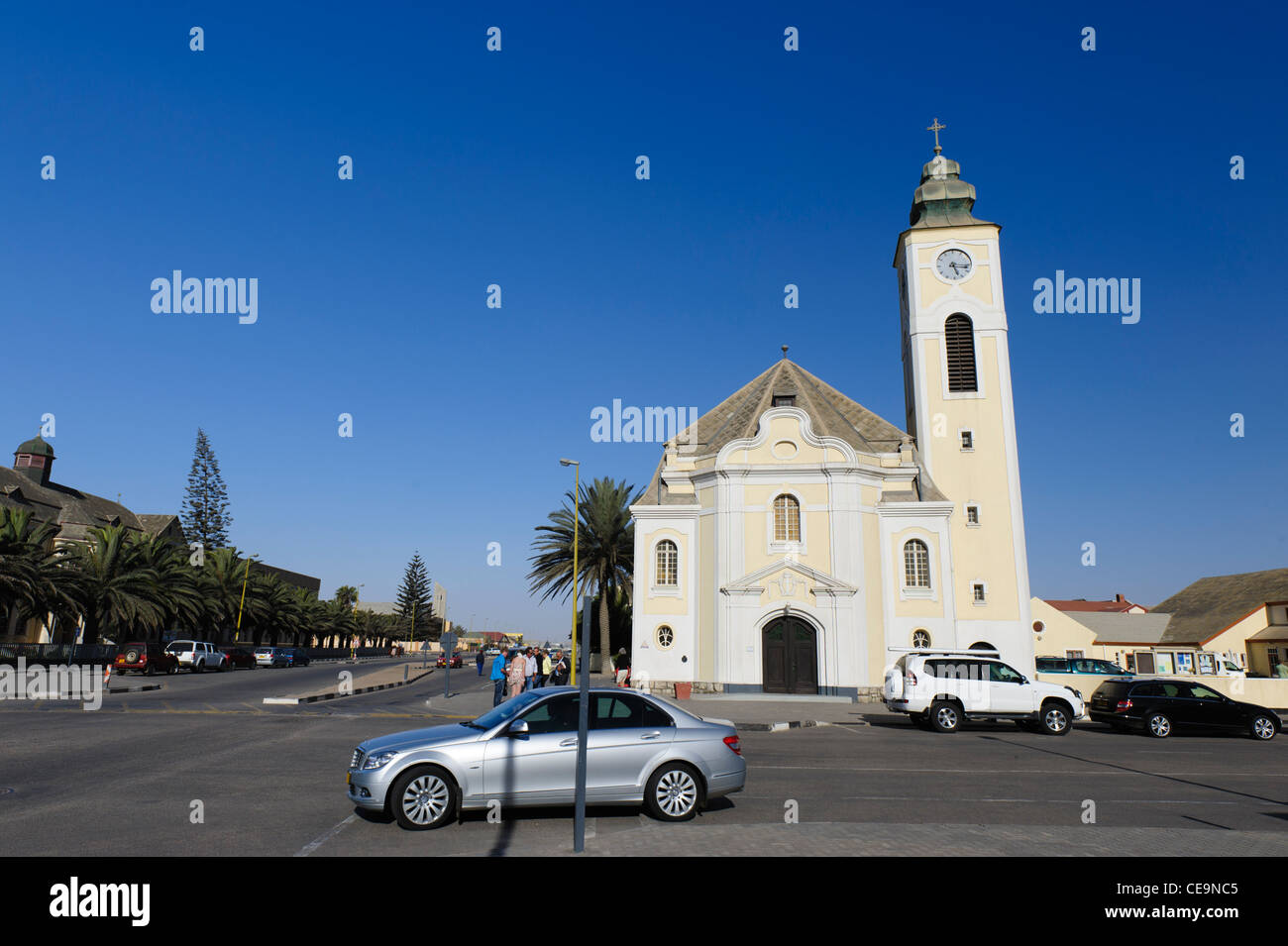 The Evangelical Lutheran Church in Swakopmund, Namibia Stock Photo - Alamy