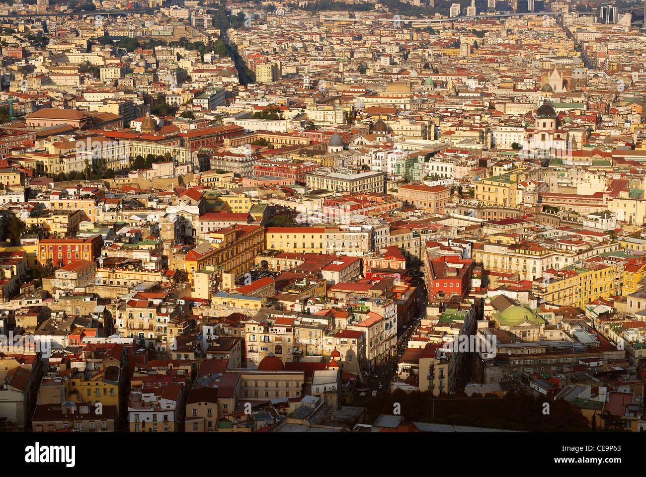 Aerial view of Naples city during the sunset Stock Photo - Alamy