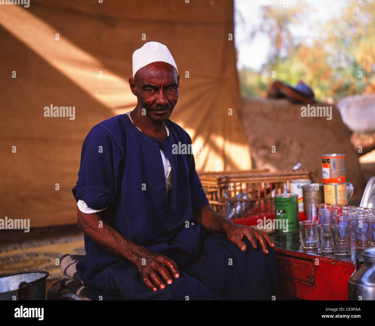 Tea Stall, Rural Market, Aswan, Egypt Stock Photo - Alamy