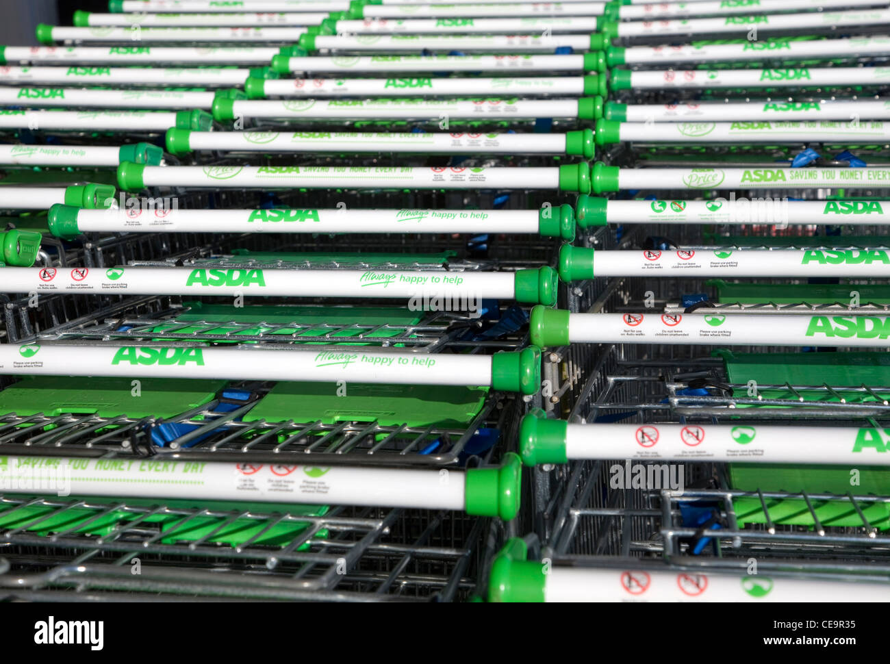 Asda shopping trolleys Stock Photo - Alamy