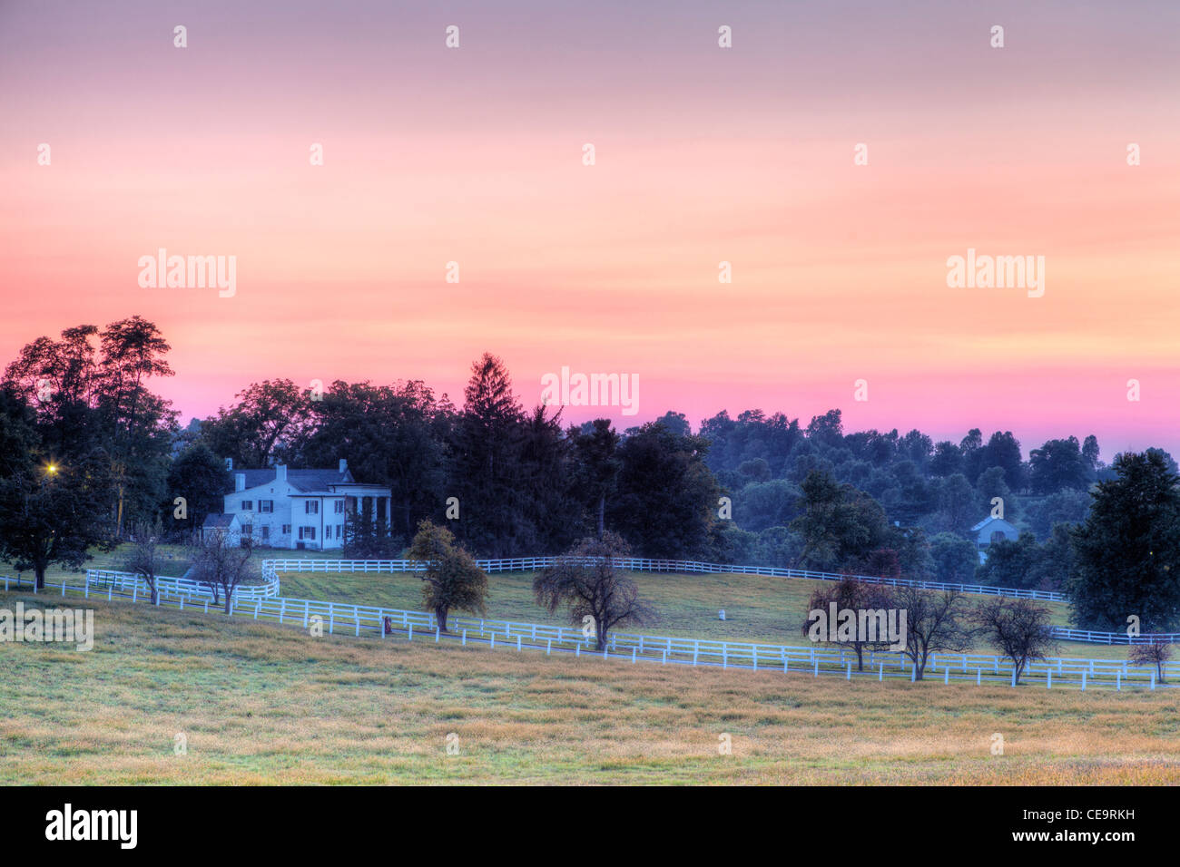 Farm structure trees hills clouds hi-res stock photography and images ...