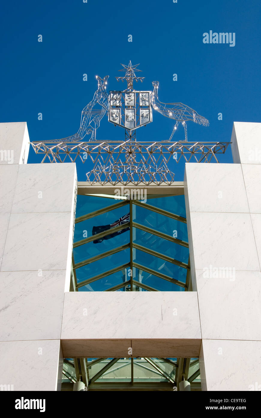 The Australian Coat of Arms, atop Parliament House, Canberra ...