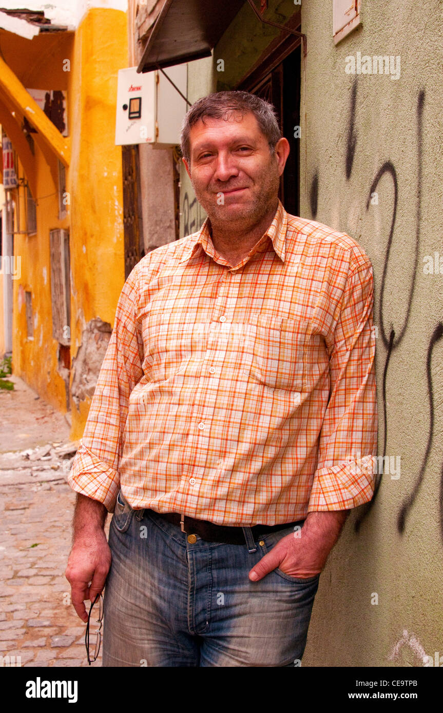 Turkish man posing for the camera, Ayvalik, Turkey Stock Photo - Alamy