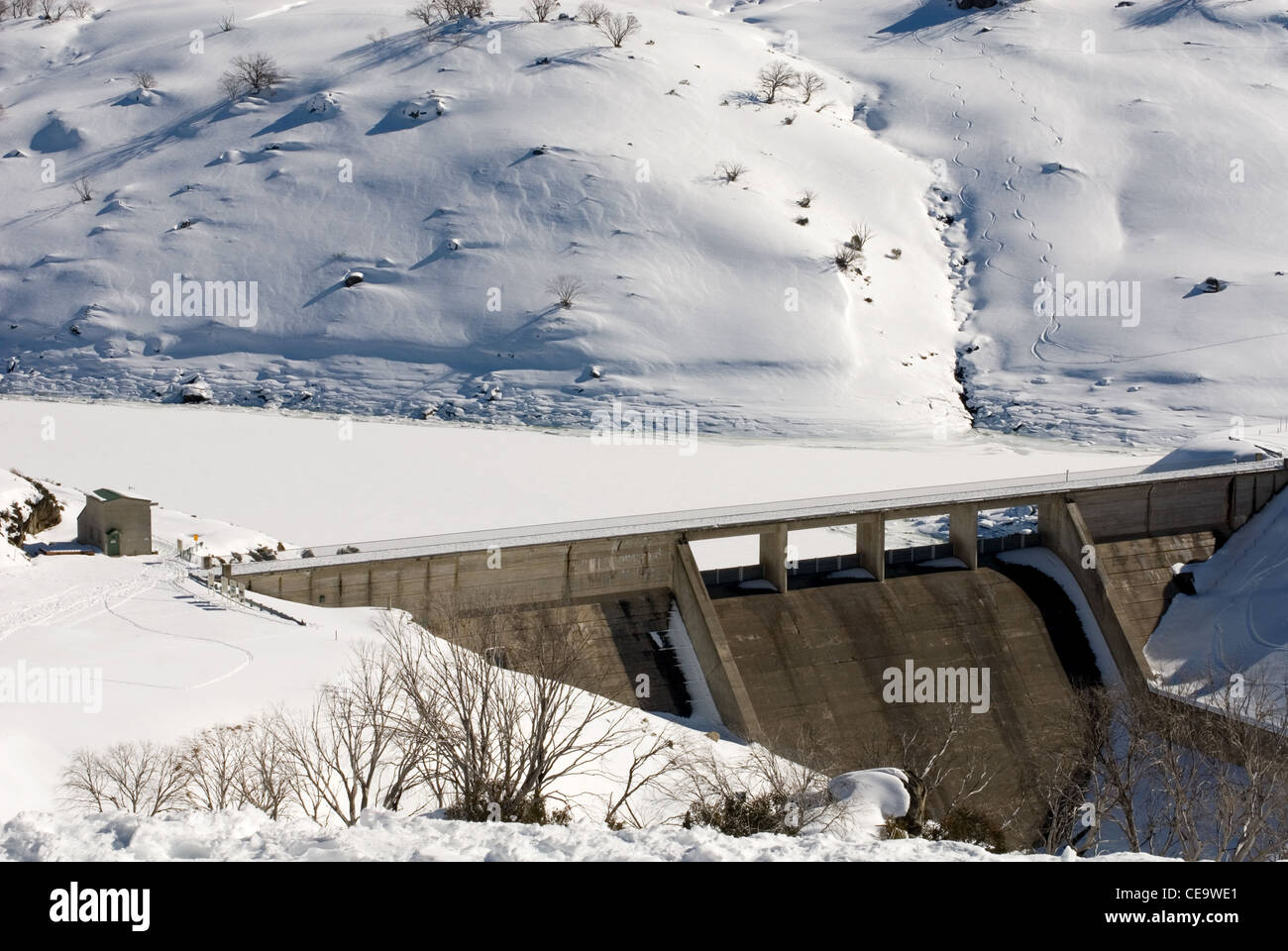 One of the dams included in the Snowy Mountains Hydro-Electric Scheme ...