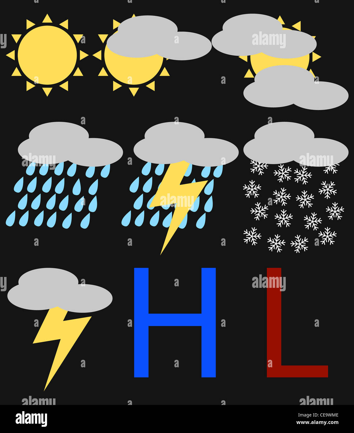 High low pressure weather icon hi-res stock photography and images - Alamy