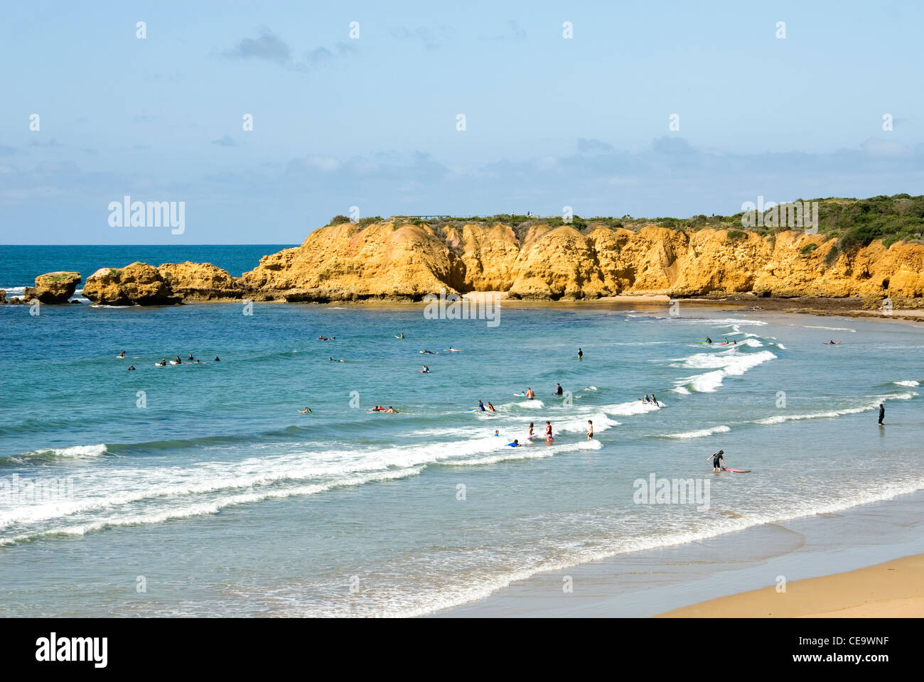 A beach scene adjacent to the Great Ocean Road, Victoria, Australia ...