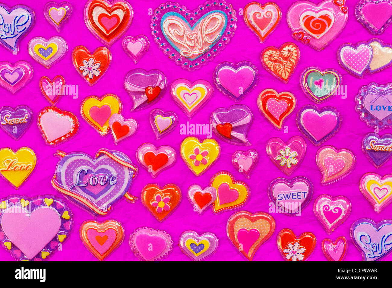 Plastic Love Hearts Stock Photo - Alamy