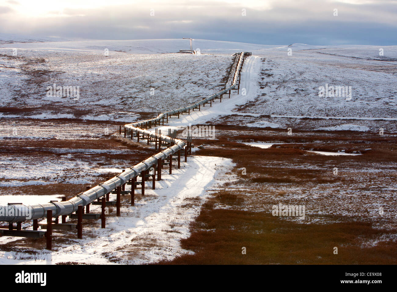 Scenic snowy winter mountainous landscape in Brooks Range, North Slope ...