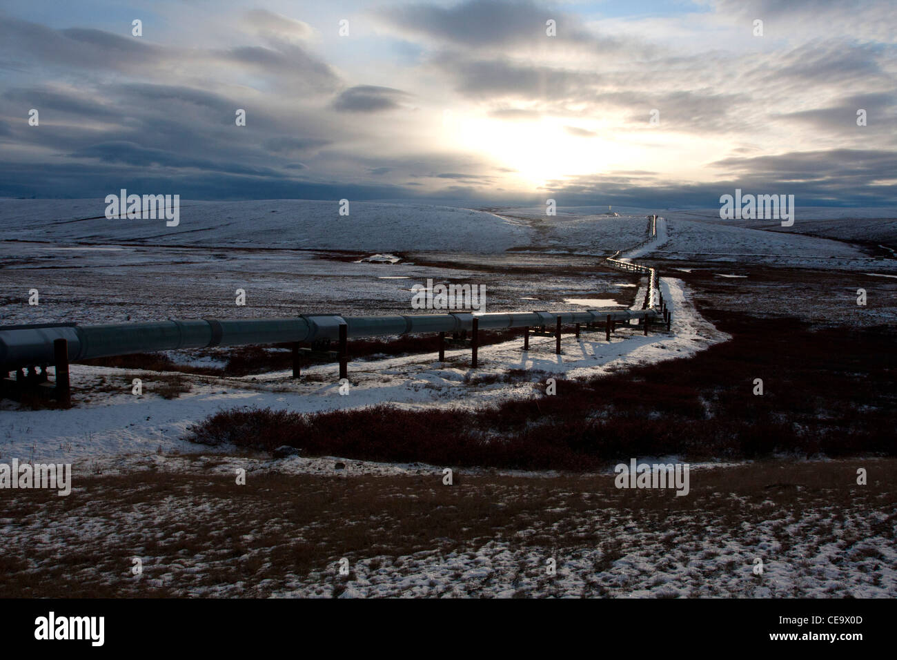 Scenic snowy winter mountainous landscape in Brooks Range, North Slope ...