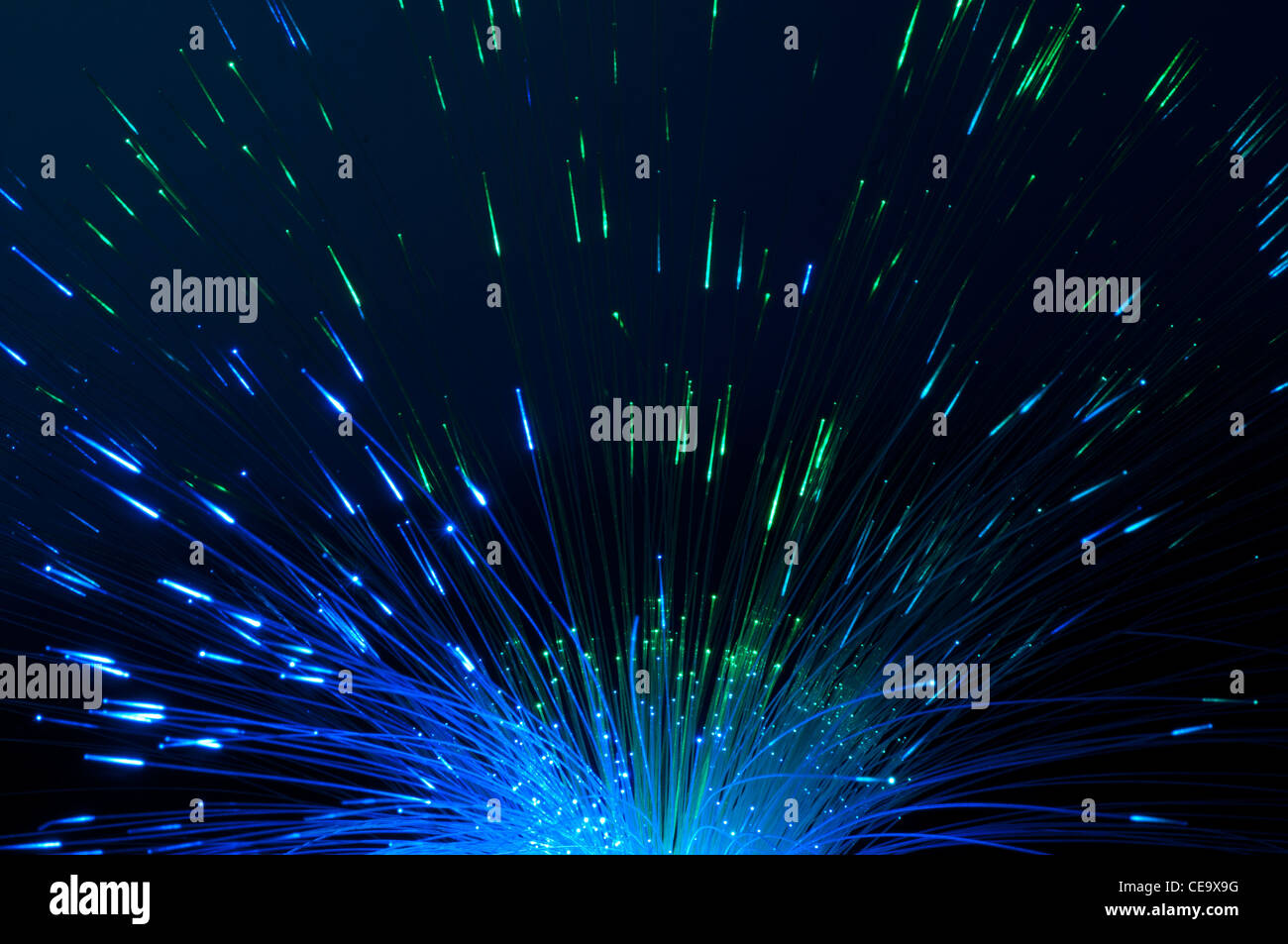 Blue colors optical fibers Stock Photo - Alamy