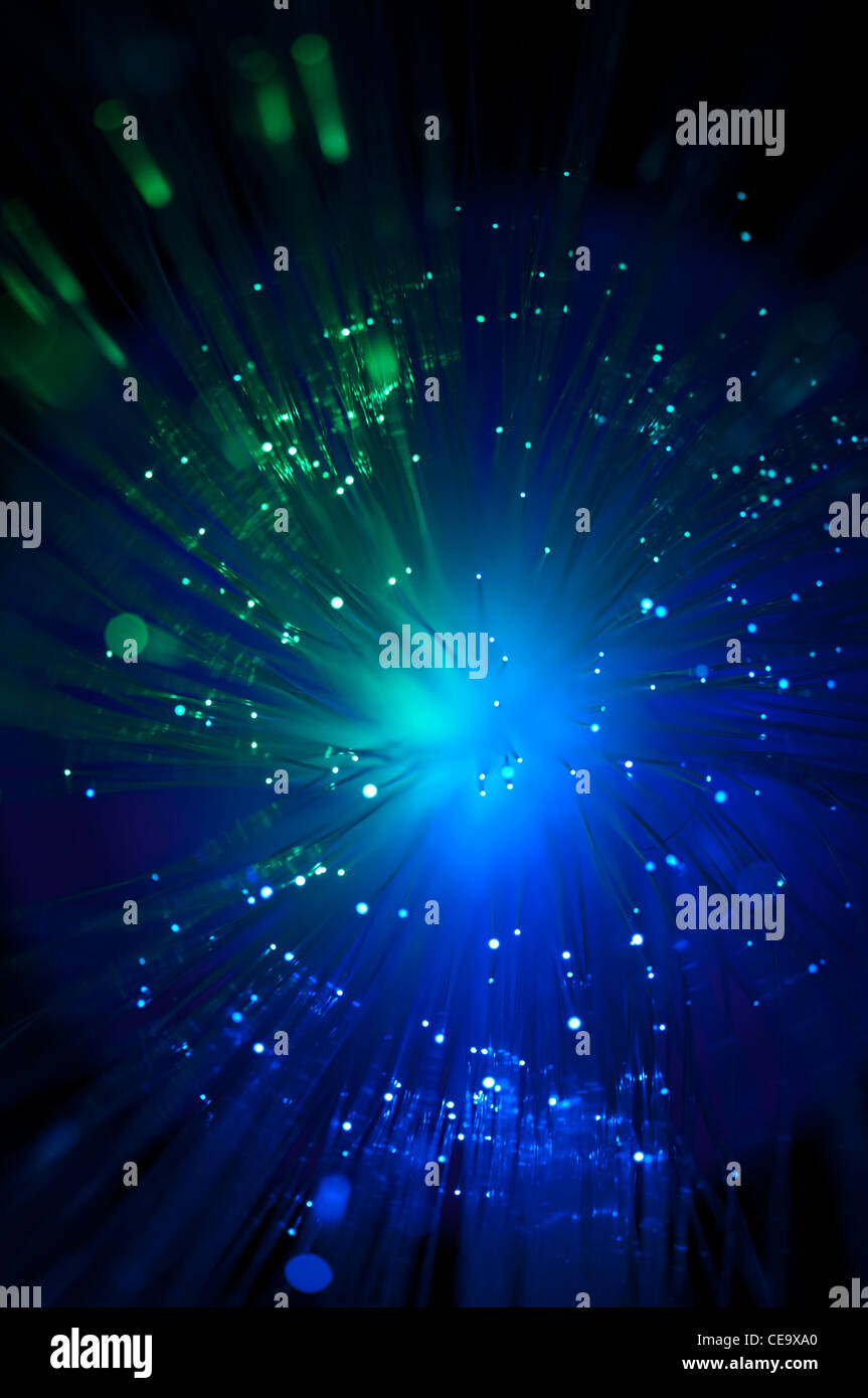Blue colors optical fibers Stock Photo - Alamy