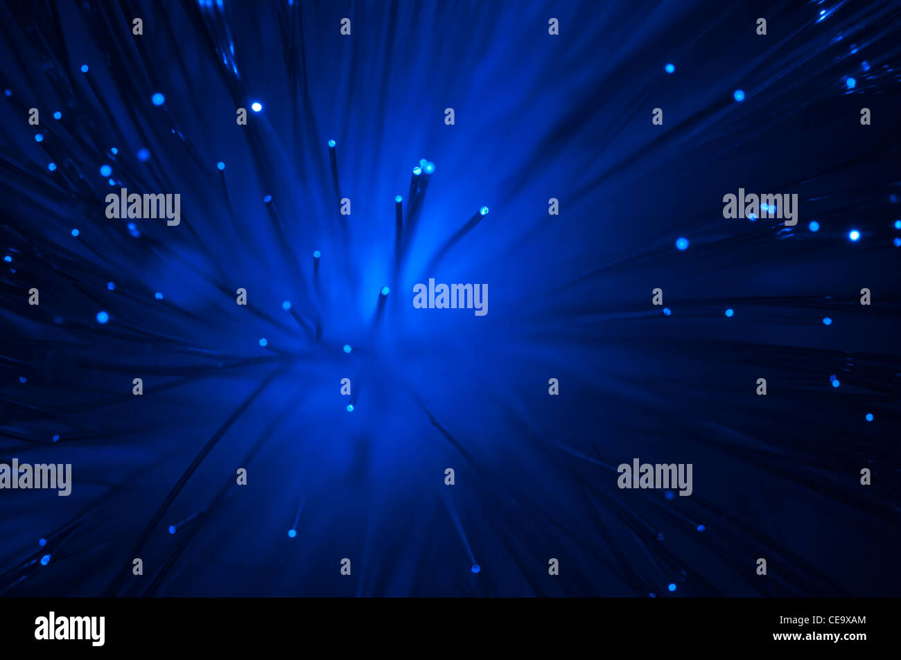 Blue colors optical fibers Stock Photo - Alamy