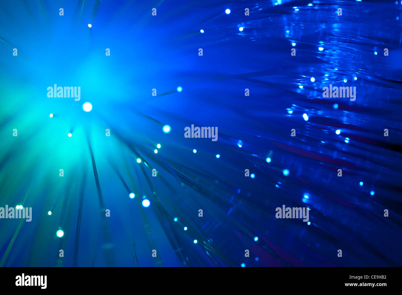Blue colors optical fibers Stock Photo - Alamy