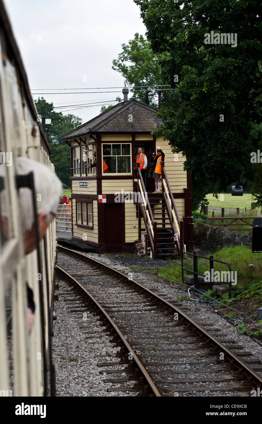 Approaching Carrog Station signal box on the Llangollen Railway, North ...