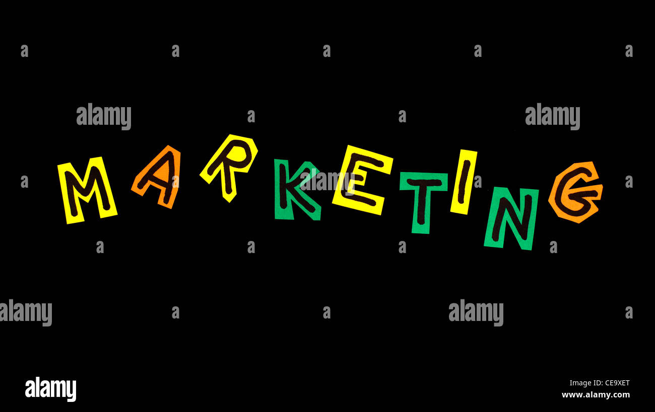 Word Marketing made from letters cut out Stock Photo - Alamy