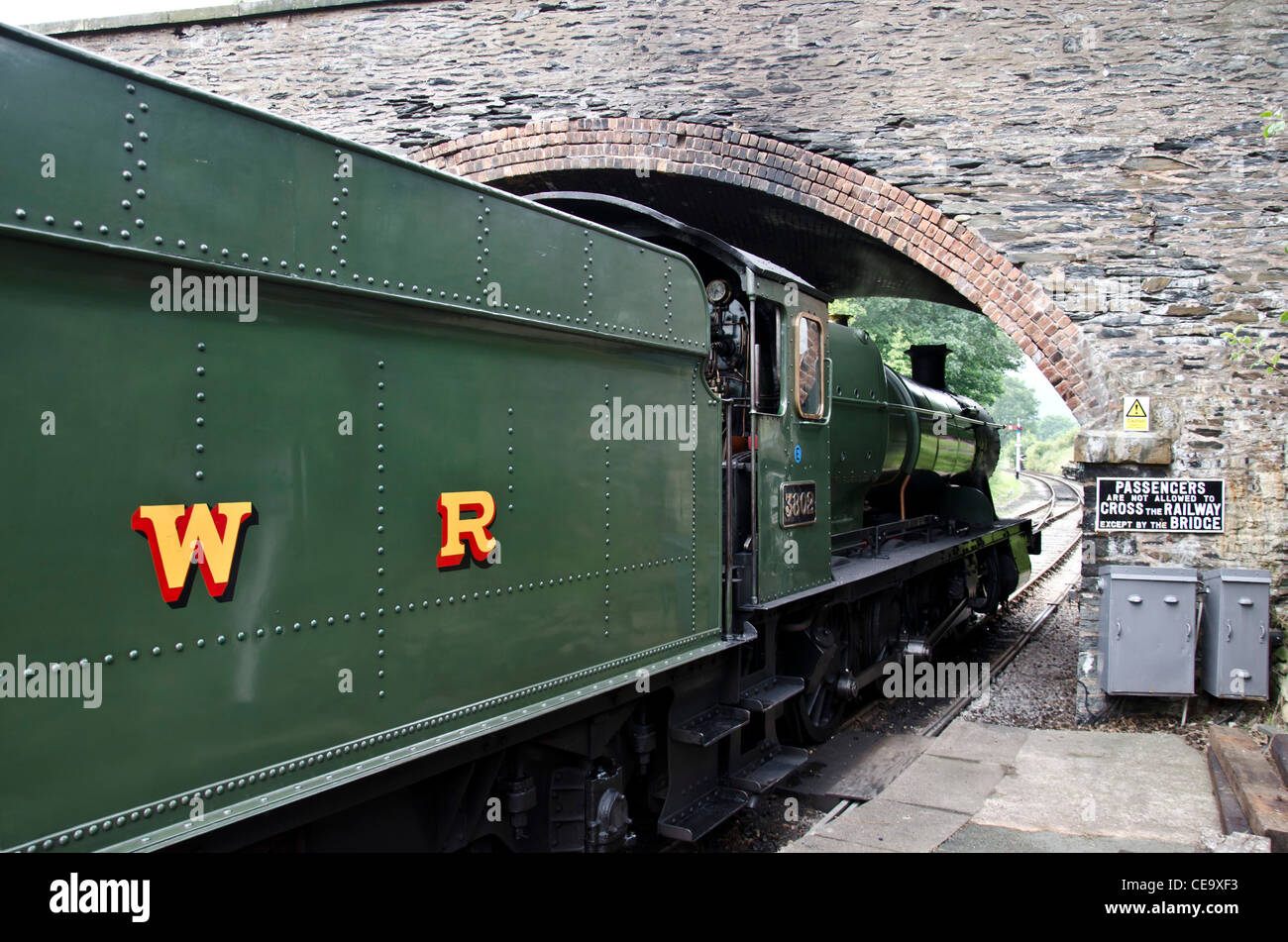 Steam locomotive at Carrog Station on the Llangollen Railway, North ...