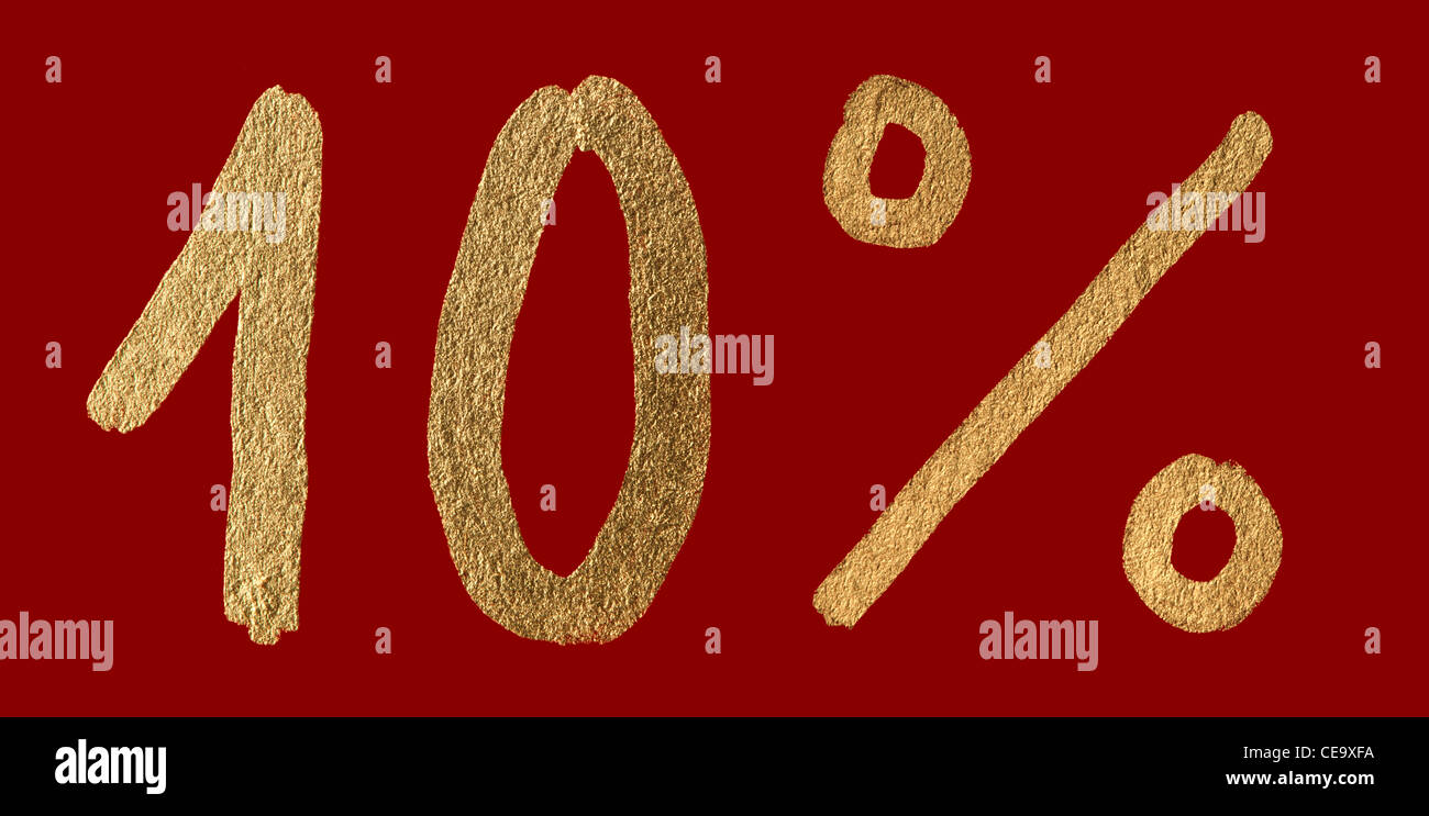 Ten percent discount shiny digits. 10 and % symbols Stock Photo - Alamy