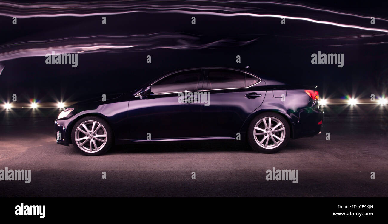 2007 Lexus IS350 painting the night with light Stock Photo - Alamy