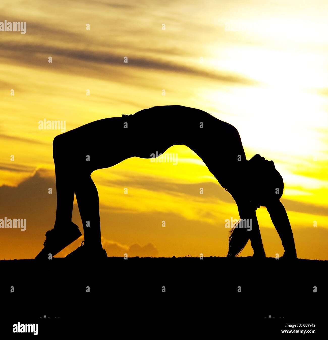 Woman In Bridge Position On High Resolution Stock Photography and ...