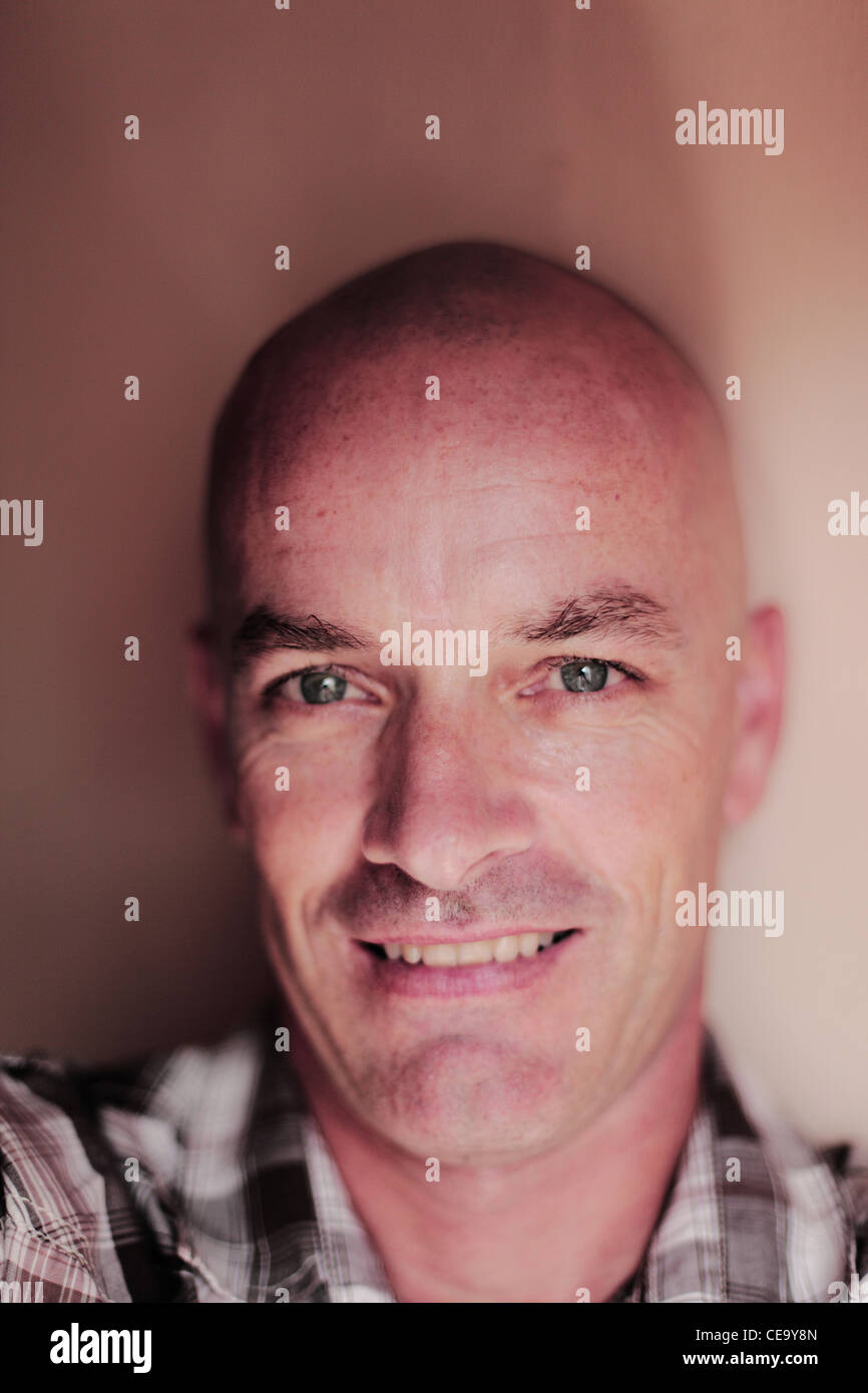Man no hair smiling hi-res stock photography and images - Alamy