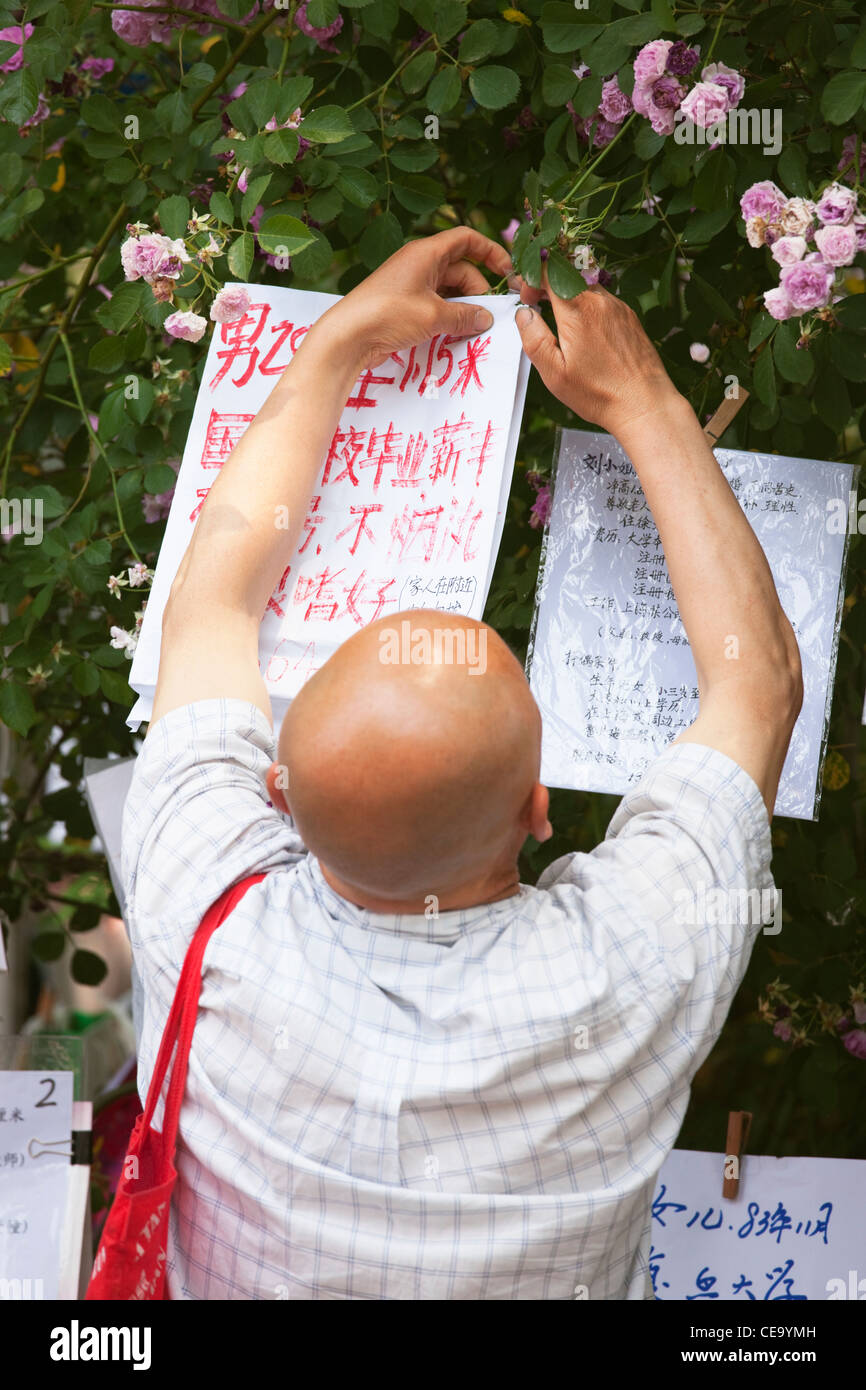 Marriage Market; People's Park; Shanghai Stock Photo - Alamy