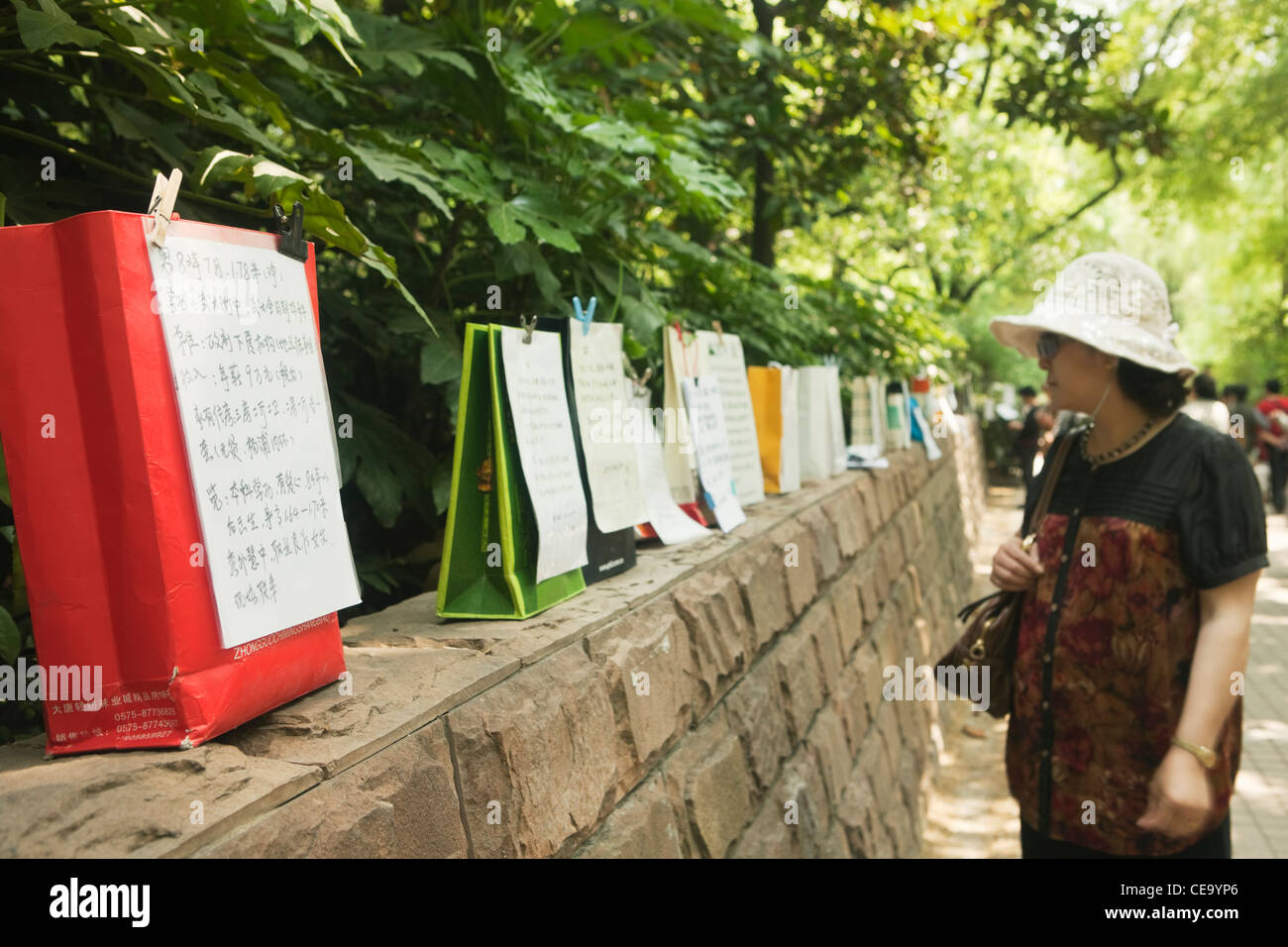 Marriage Market; People's Park; Shanghai Stock Photo - Alamy
