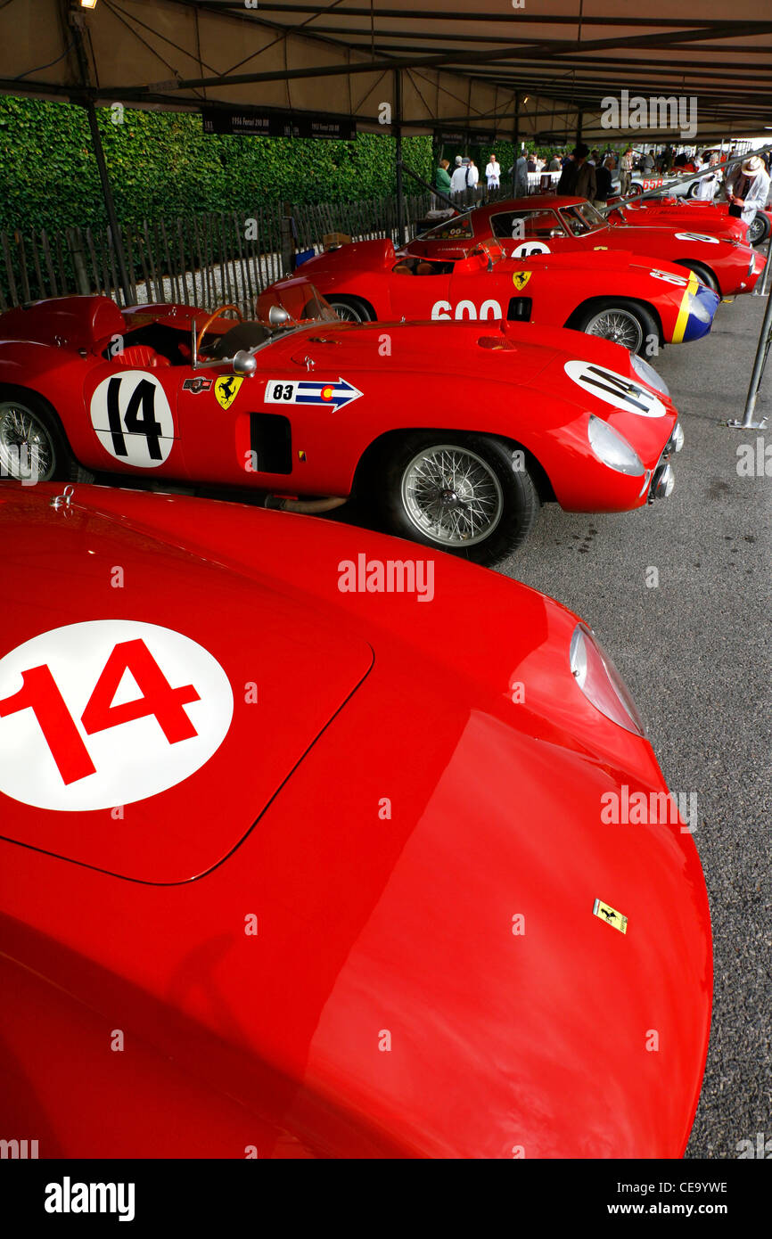 View along the Ferrari section of the paddock at the 2011 Goodwood ...