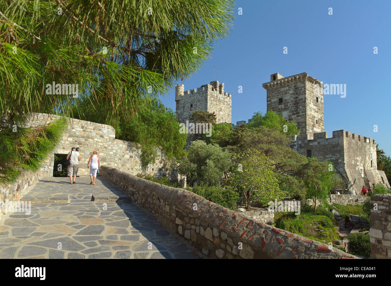 Inner part and ramparts of St Peter's Castle Bodrum, Mugla Province ...