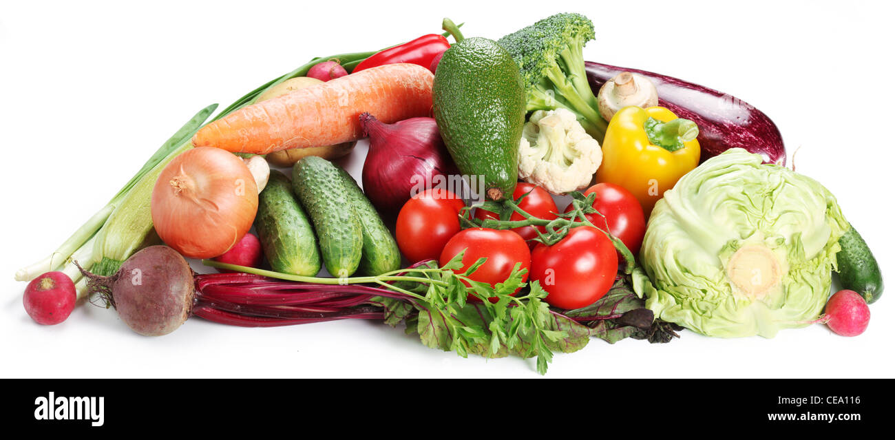 Vegetables on a white background Stock Photo - Alamy