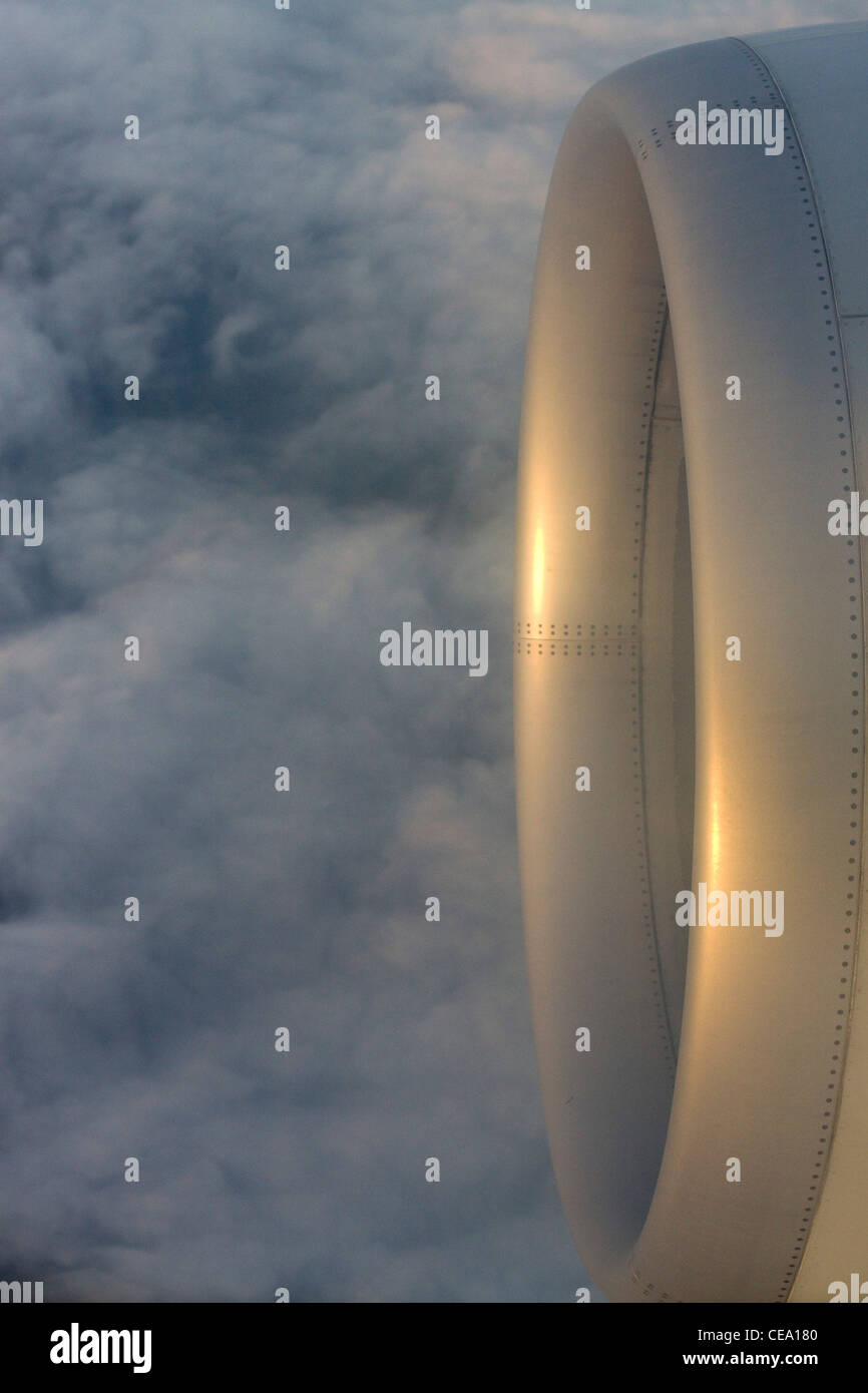 The wing and Motor of a Boeing 747 flying to Rome Italy Stock Photo - Alamy