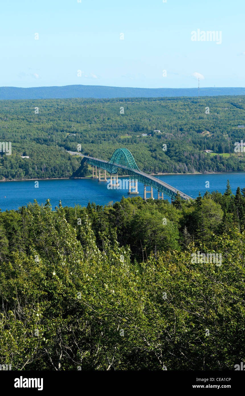 The Seal Island Bridge from the Bras d'Or look off on Kellys Mountain ...