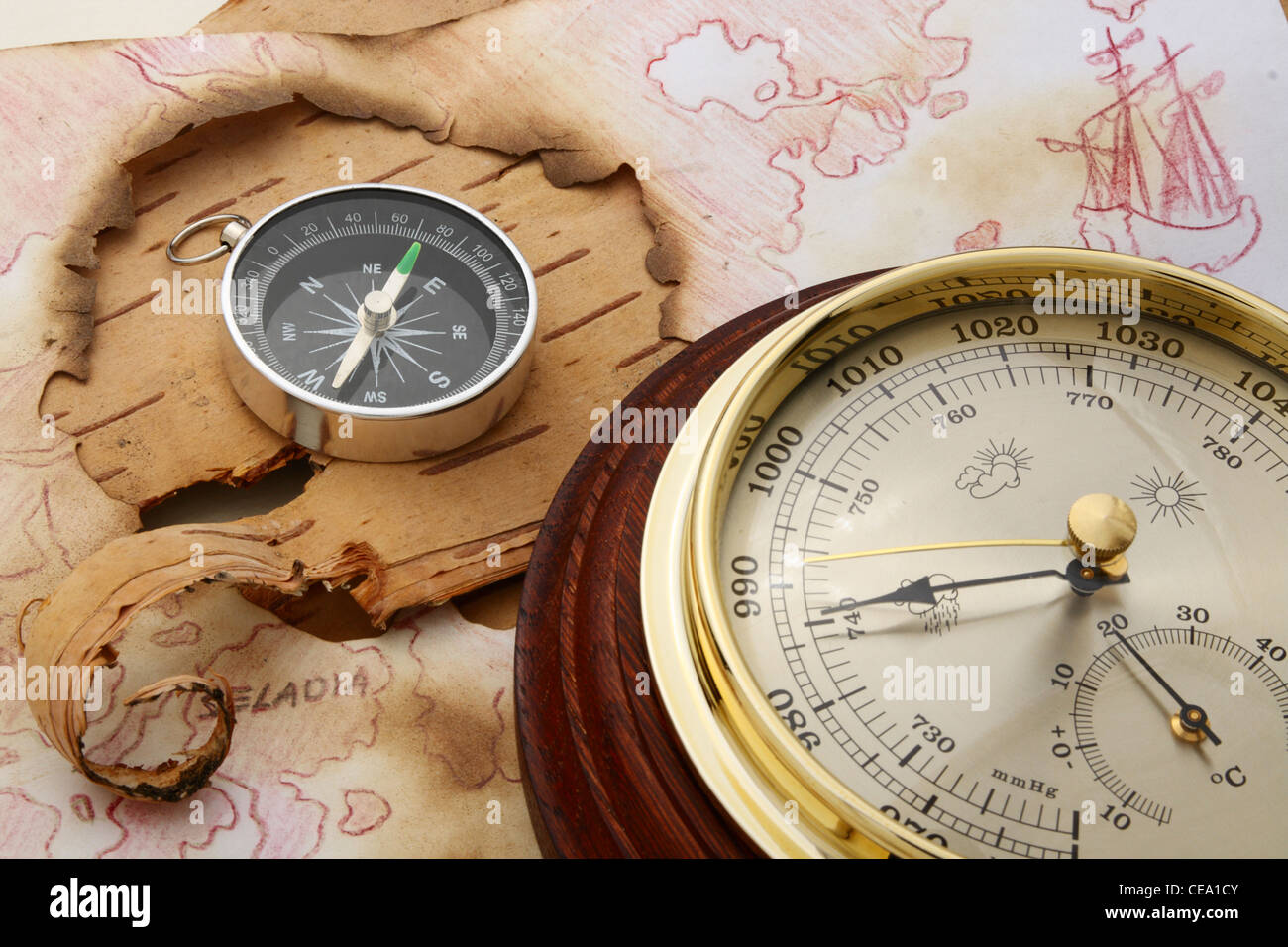 Old map navigation chart sailing hi-res stock photography and images ...