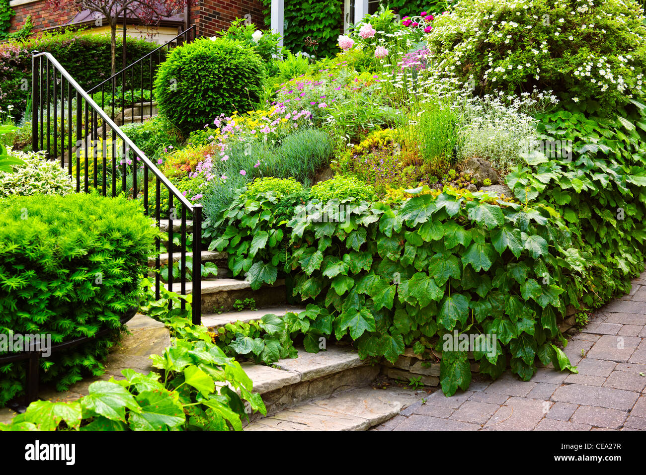 Natural stone path backyard garden hi-res stock photography and images ...