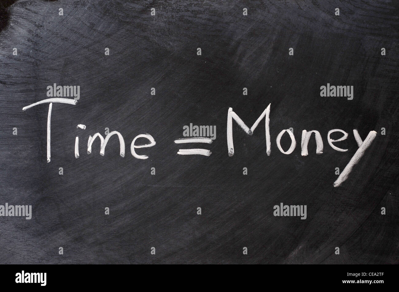 Time is Money written on blackboard Stock Photo - Alamy