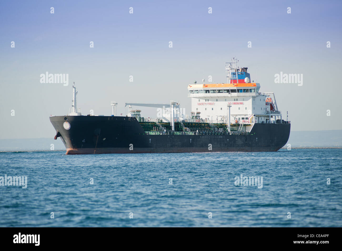 Ship waiting for the unload in the port Mar Grande, Taranto, Italy ...