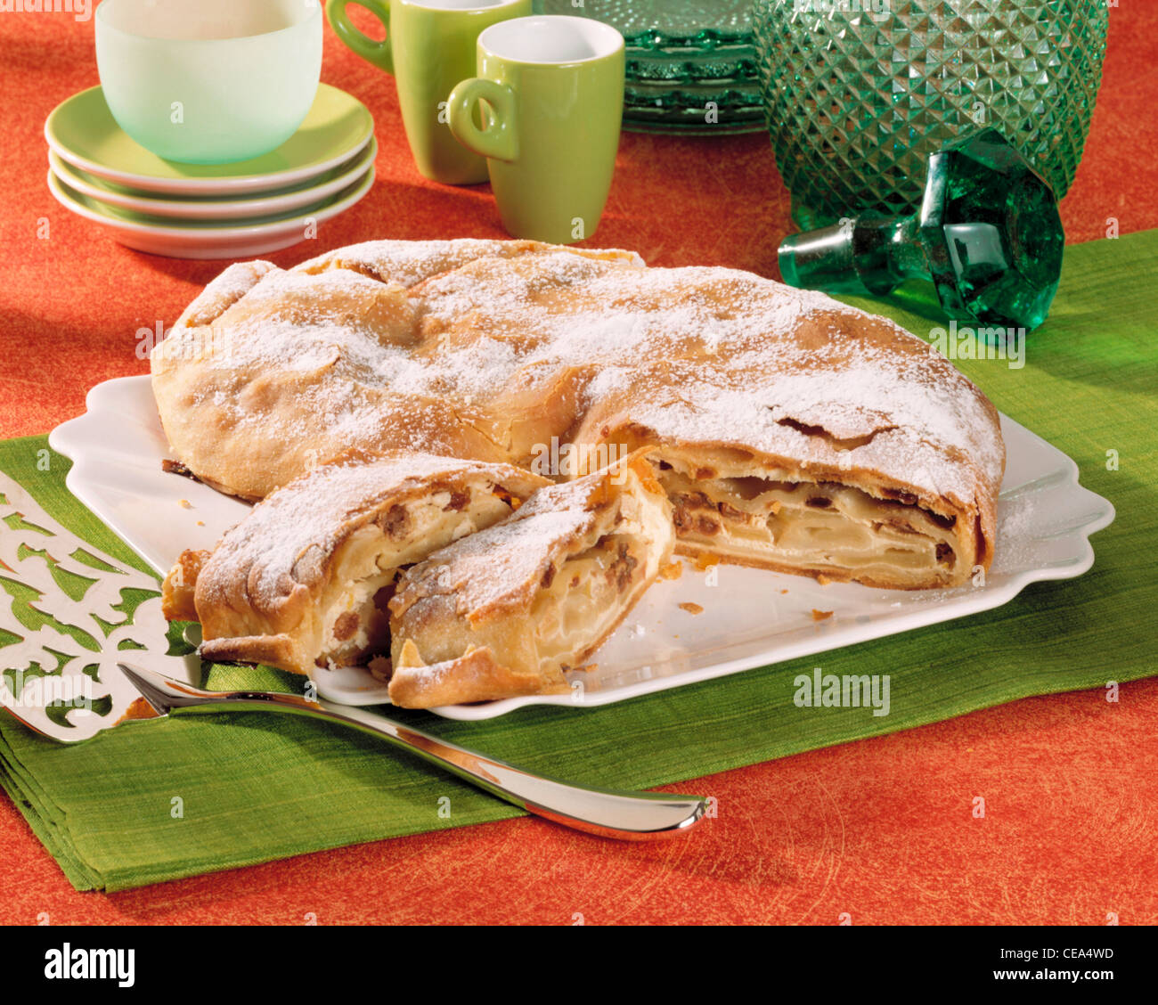 Apple - curd strudel Stock Photo - Alamy