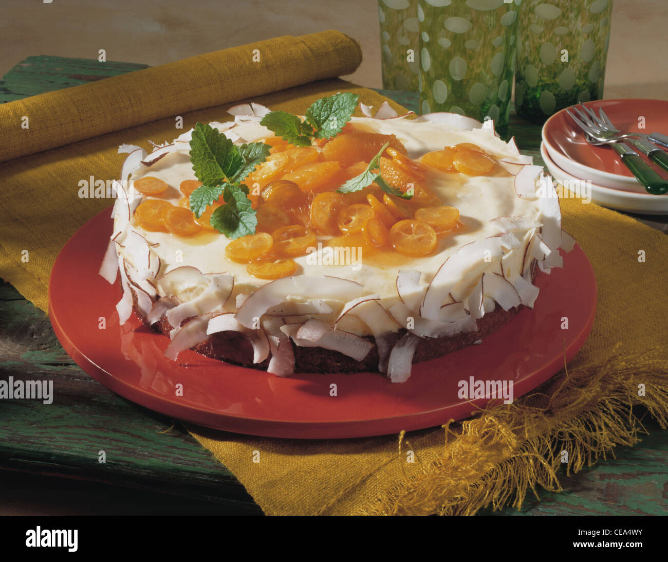 Orange - coconut cake Stock Photo - Alamy