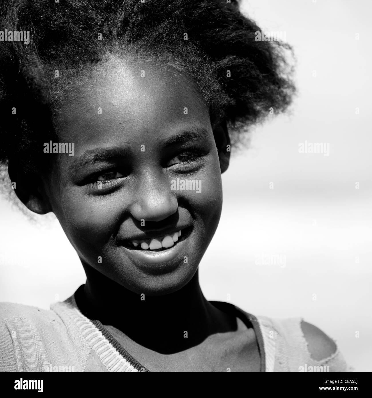 Young Smiling Poor Girl Portrait Ethiopia Stock Photo - Alamy