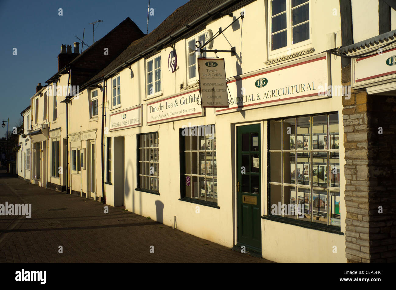 The town centre of the historic market town of Evesham in ...
