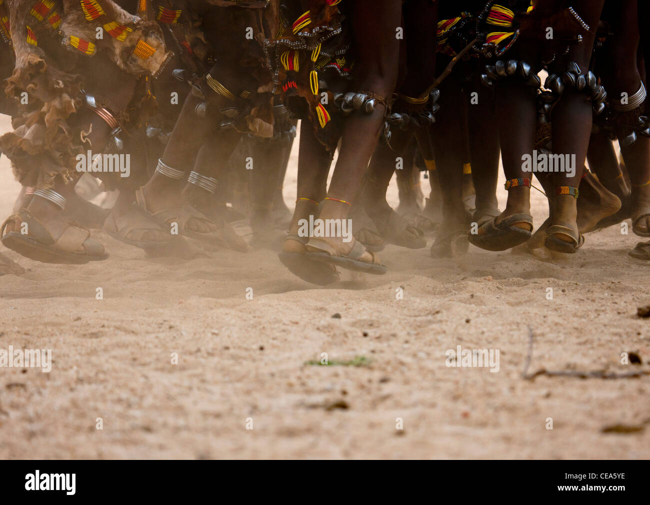 Hamer People Celebrating Bull Jumping Ceremony By Traditional Ritual ...