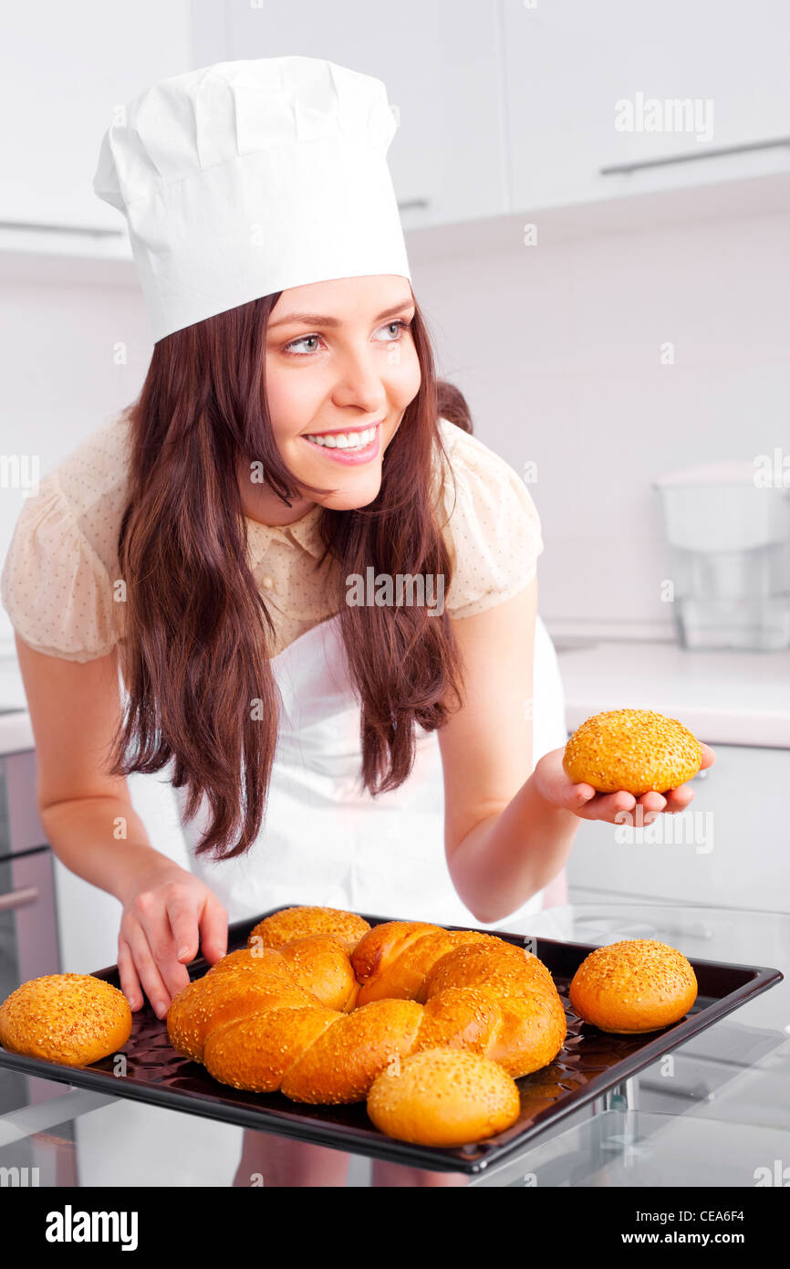 woman baking bread Stock Photo - Alamy
